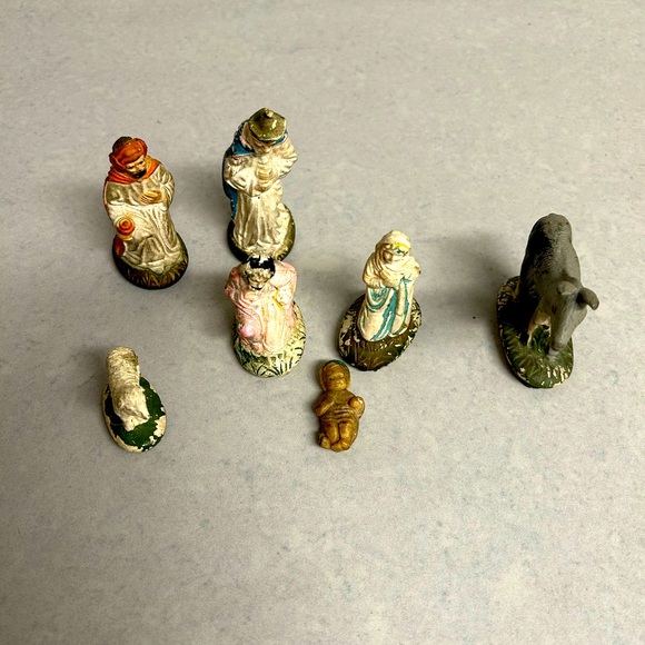 Vintage | Holiday | Vintage Painted Rubber Nativity Pieces | Poshmark